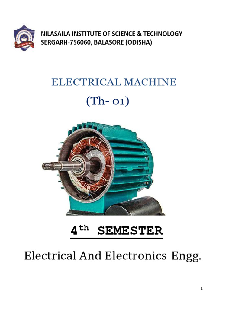 TH 1 Electrical Machine | PDF | Electromagnetic Induction | Electrodynamics