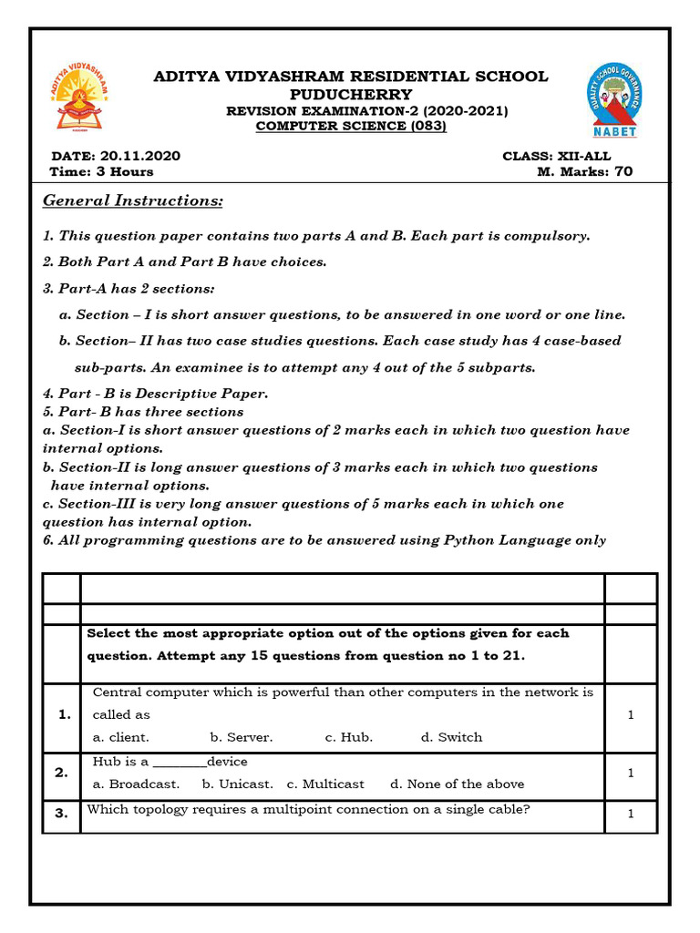 0 Xii Revision - 2 | PDF | Sql | Databases
