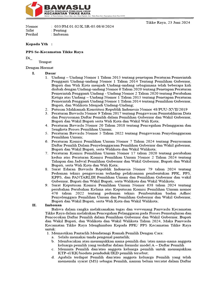 Himbauan Coklit PPS | PDF