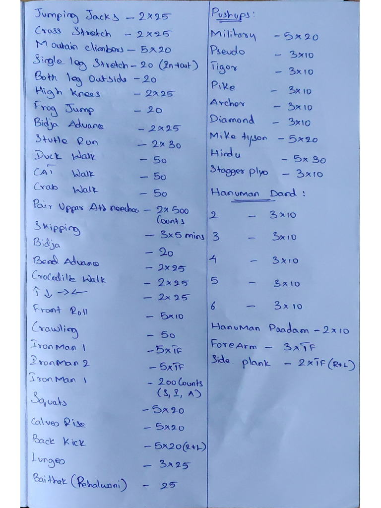 Workout Plan ? | PDF