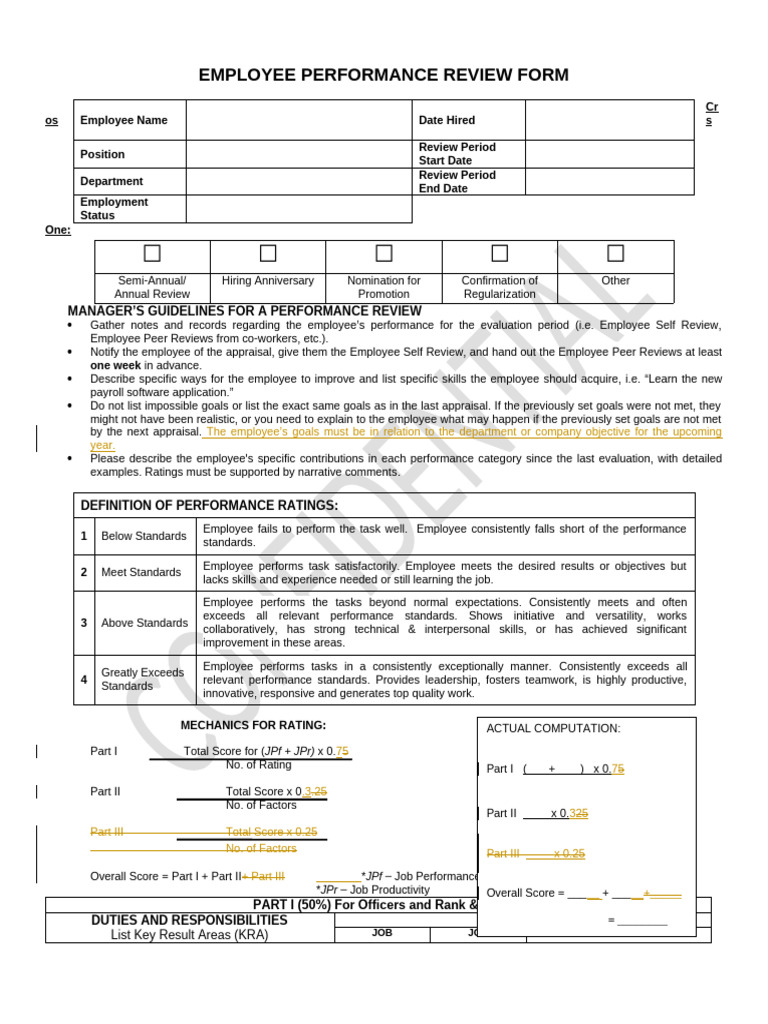 Employee Performance Evaluation Form - Propsed Revision (072024) (KGS ...