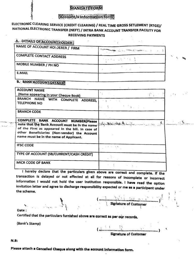 Mandate Form | PDF | Law