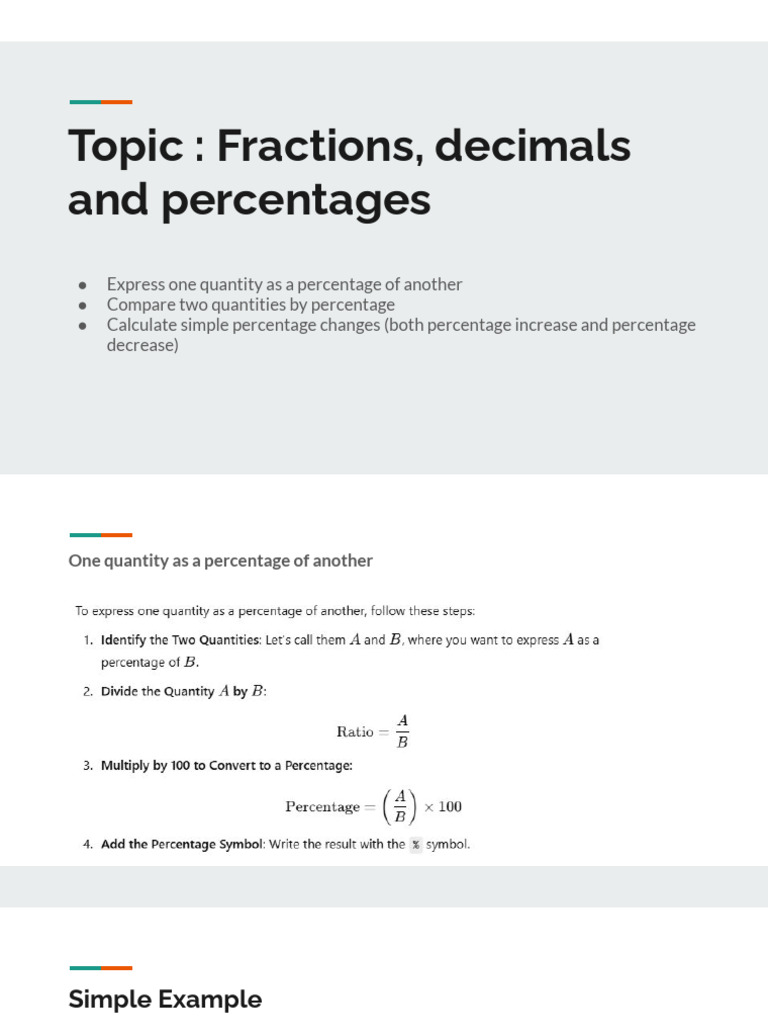 Percentages | PDF