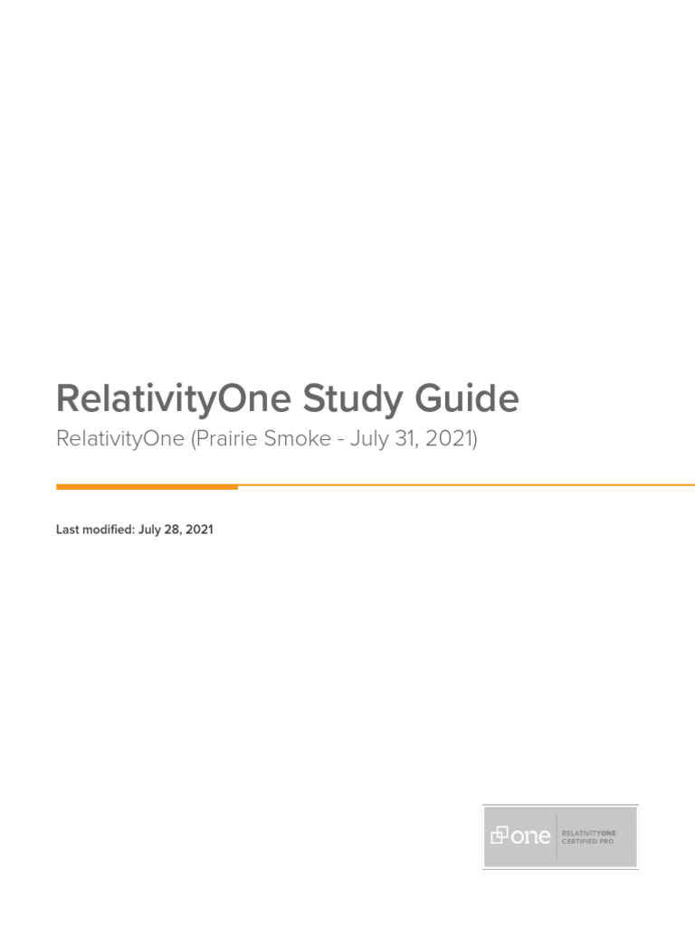 RelativityOne Certified Pro Exam Guide | PDF | Software | Information Technology