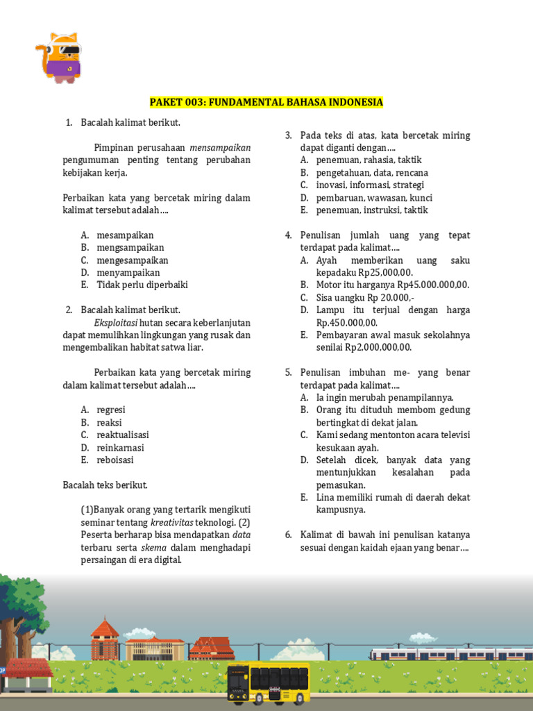 Paket 003 Fundamental Bahasa Indonesia | PDF | Karier & Perkembangan