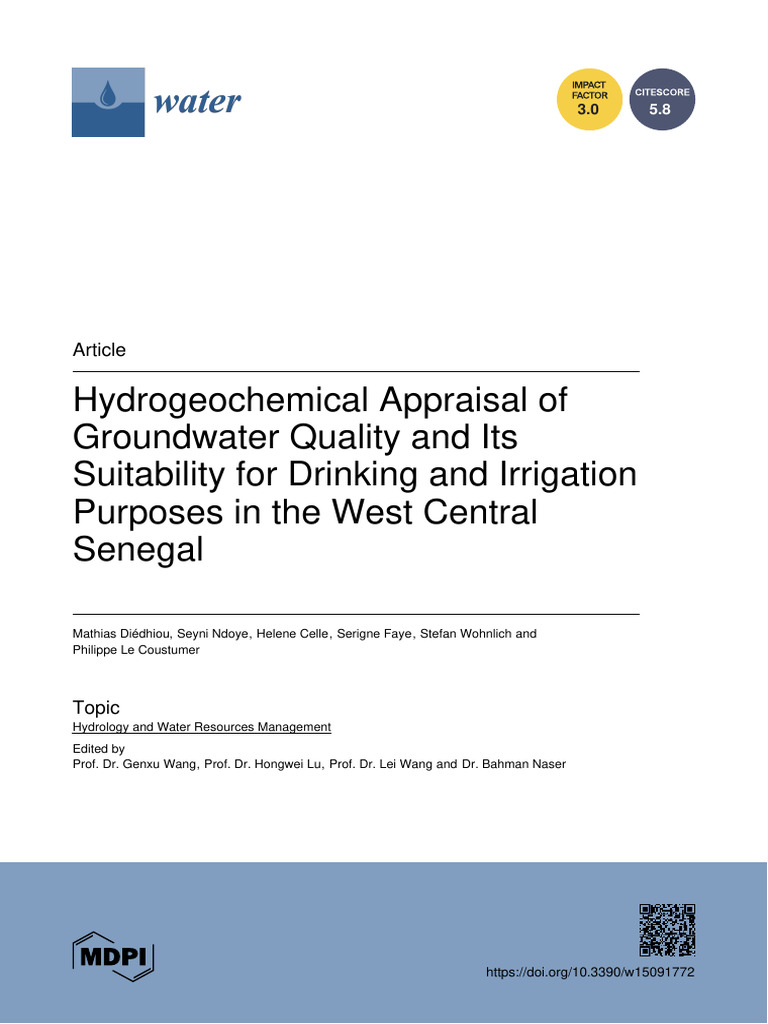 Water 15 01772 With Cover | PDF | Groundwater | Aquifer