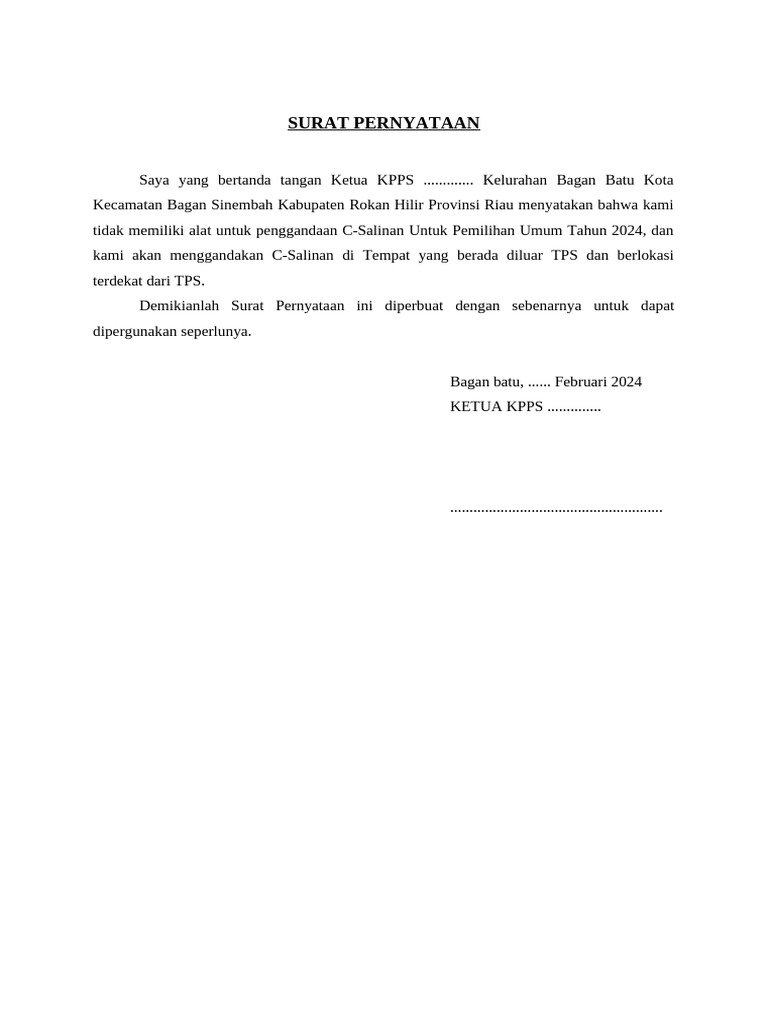 Surat Pernyataaan | PDF