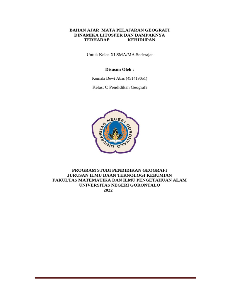 Dinamika Litosfer Dan Dampaknya Bagi Kehidupan | PDF | Ilmu Sosial | Sains & Matematika