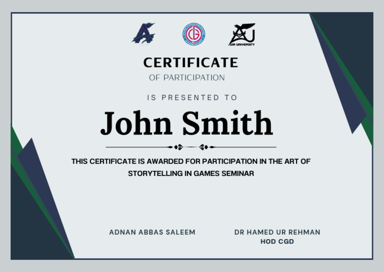 Gray Black Modern Certificate | PDF