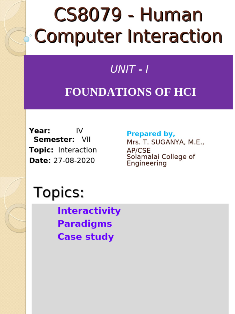 HCI U-I Interactivity Paradigm | PDF | Graphical User Interfaces | Human–Computer Interaction