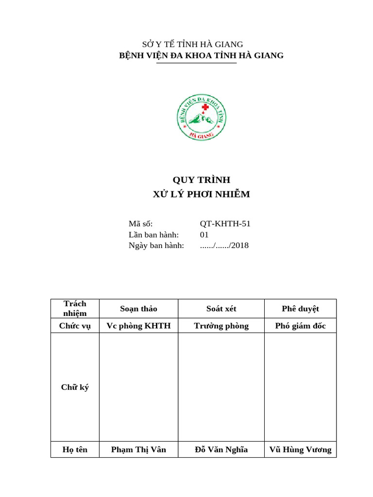 51 QT Xử Lý Phơi Nhiễm (Bieu Mau) | PDF