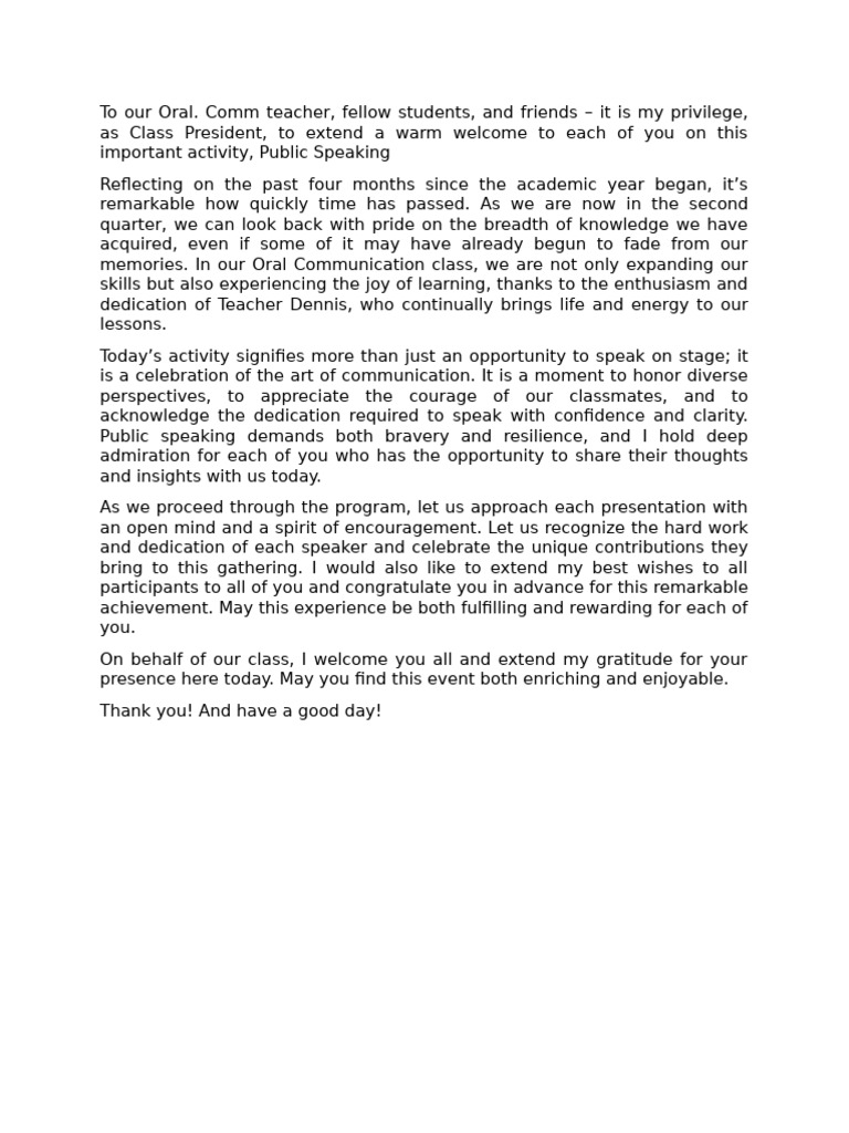Welcome Message | PDF
