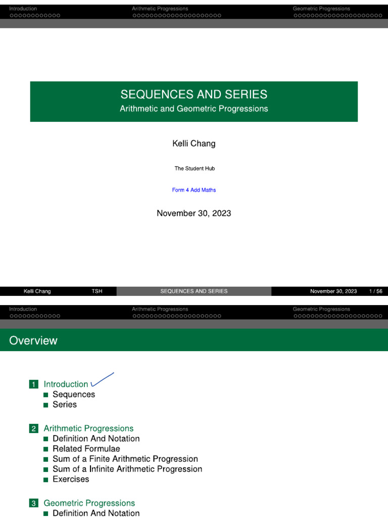 21 Sequences And Series Introduction Summation Notation Pdf