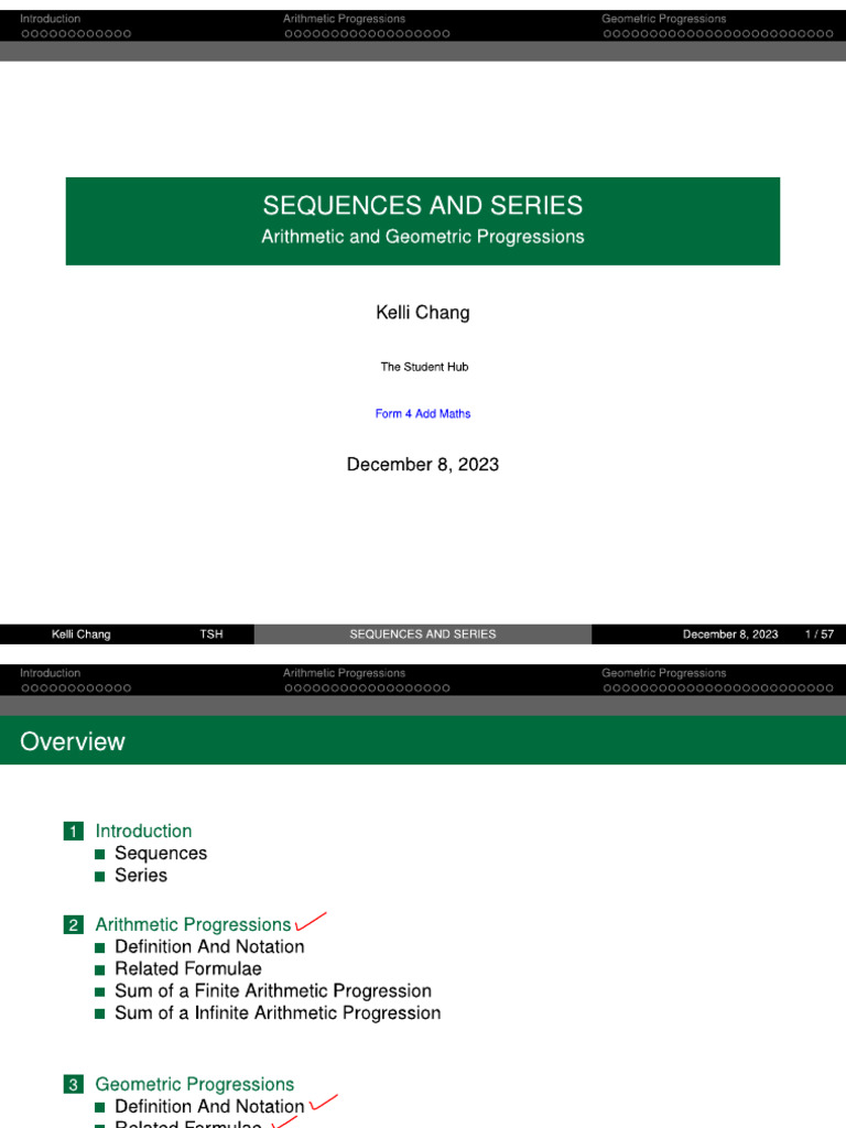 22 Sequences and Series (APs and GPS) | PDF