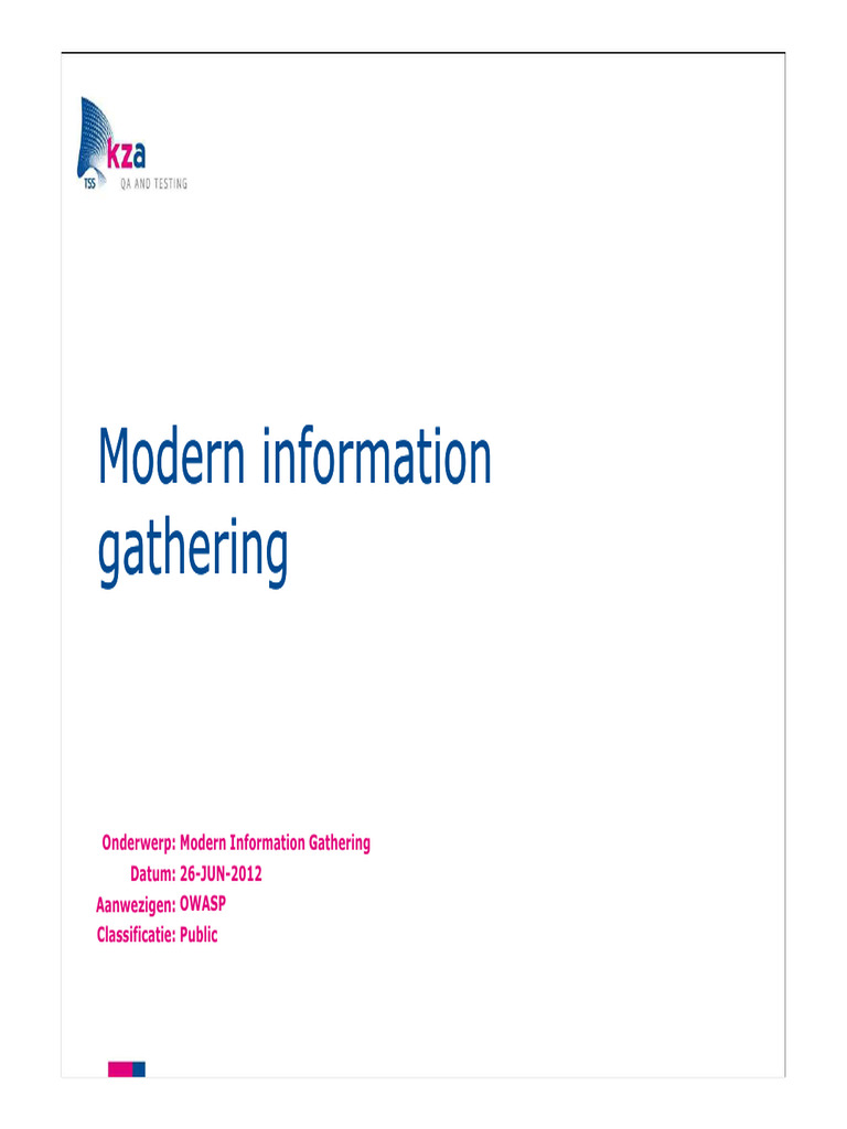 OWASP-Modern Information Gathering | PDF | Domain Name System ...