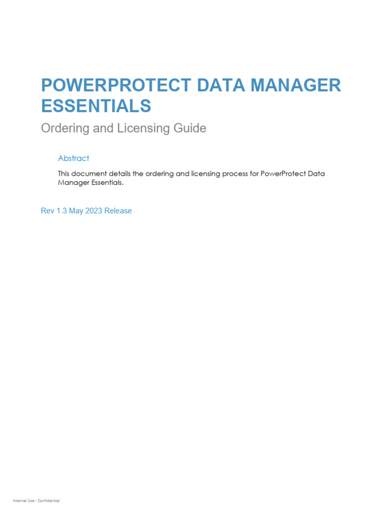 PPDM Essentials Ordering Licensing Guide For Dsa Gii | PDF | Cloud ...