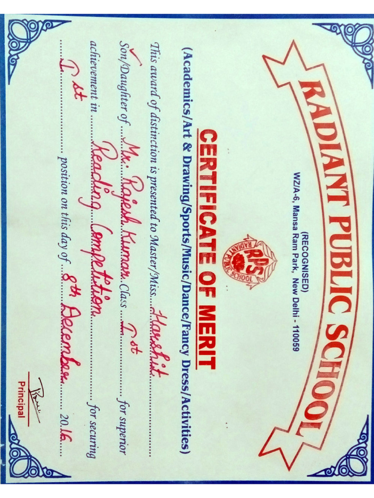 Reading Competition Ist Class | PDF