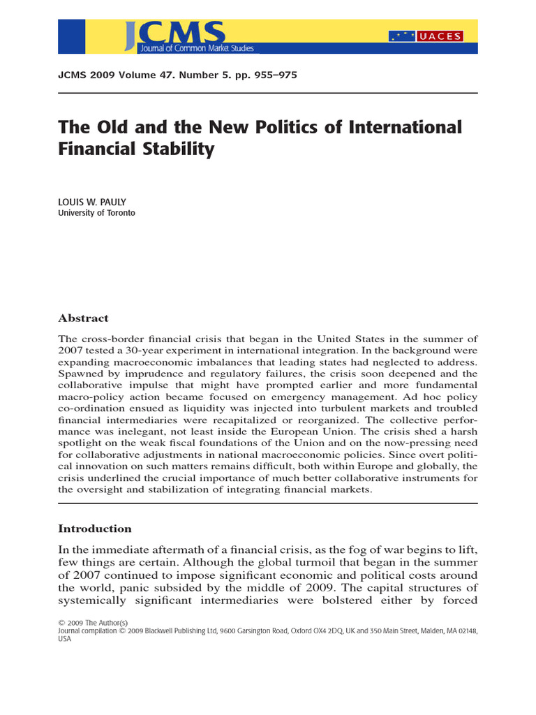 Politics of Global Financial Stability | PDF | International Monetary ...