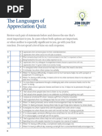 Languages of Appreciation Quiz | PDF | Human Communication | Cognition