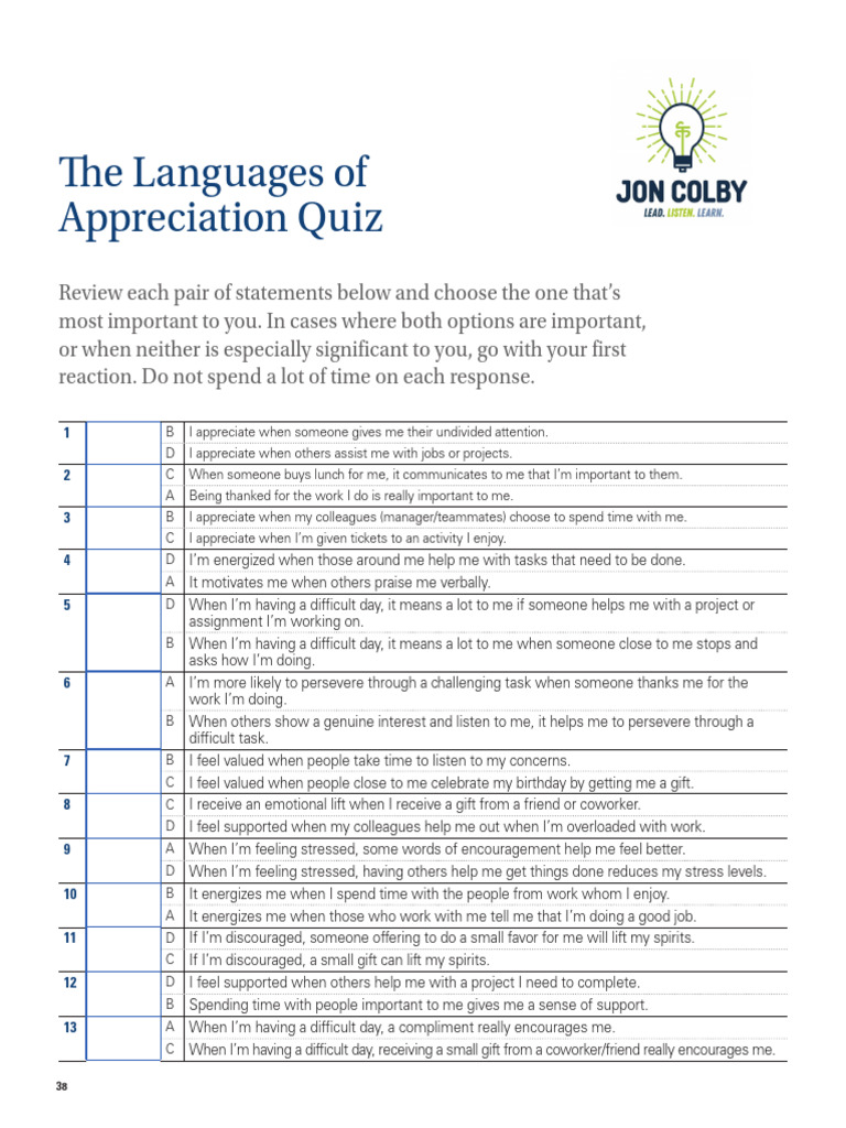 Languages of Appreciation | PDF | Cognition | Social Psychology