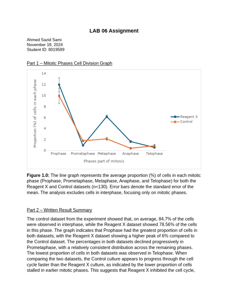 BIOL 1020 Lab Assignment 6 | PDF