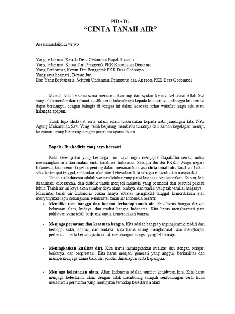 Teks Pidato Singkat | PDF