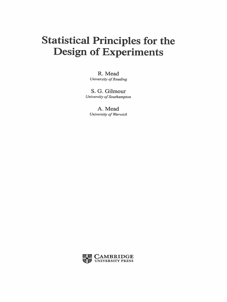 Principles Design Experiments: Statistical | PDF | Least Squares ...