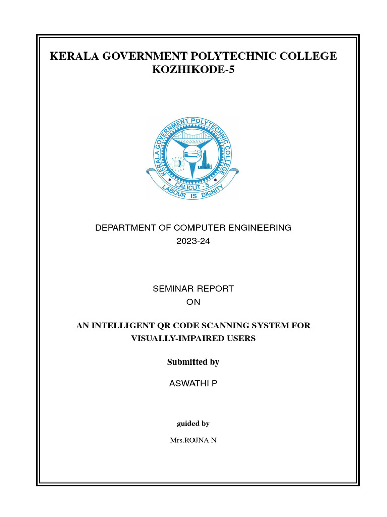 Seminar Report2 | PDF | Qr Code | Barcode
