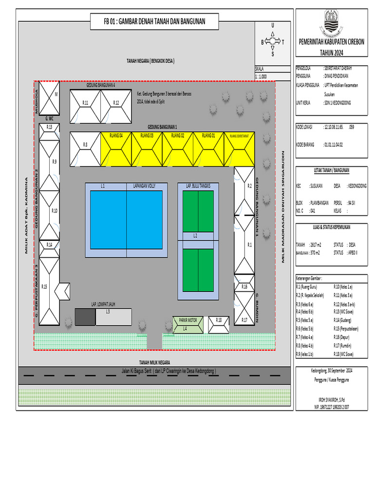 SITEPLAN Tanah Dan Denah Sekolah | PDF
