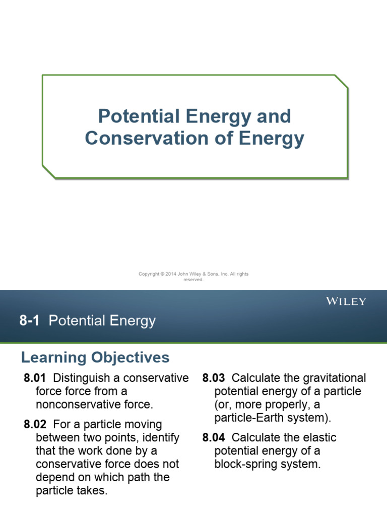 Potential Energy and Conservation of Energy | PDF | Potential Energy | Force