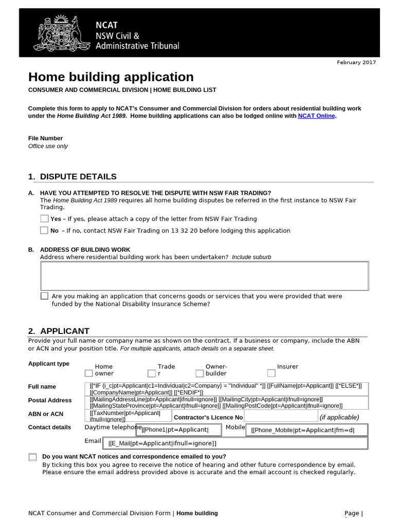 CCD Form Home Building Application | PDF | Insurance | Payments