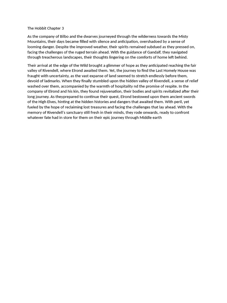 The Hobbit Chapter 3 | PDF