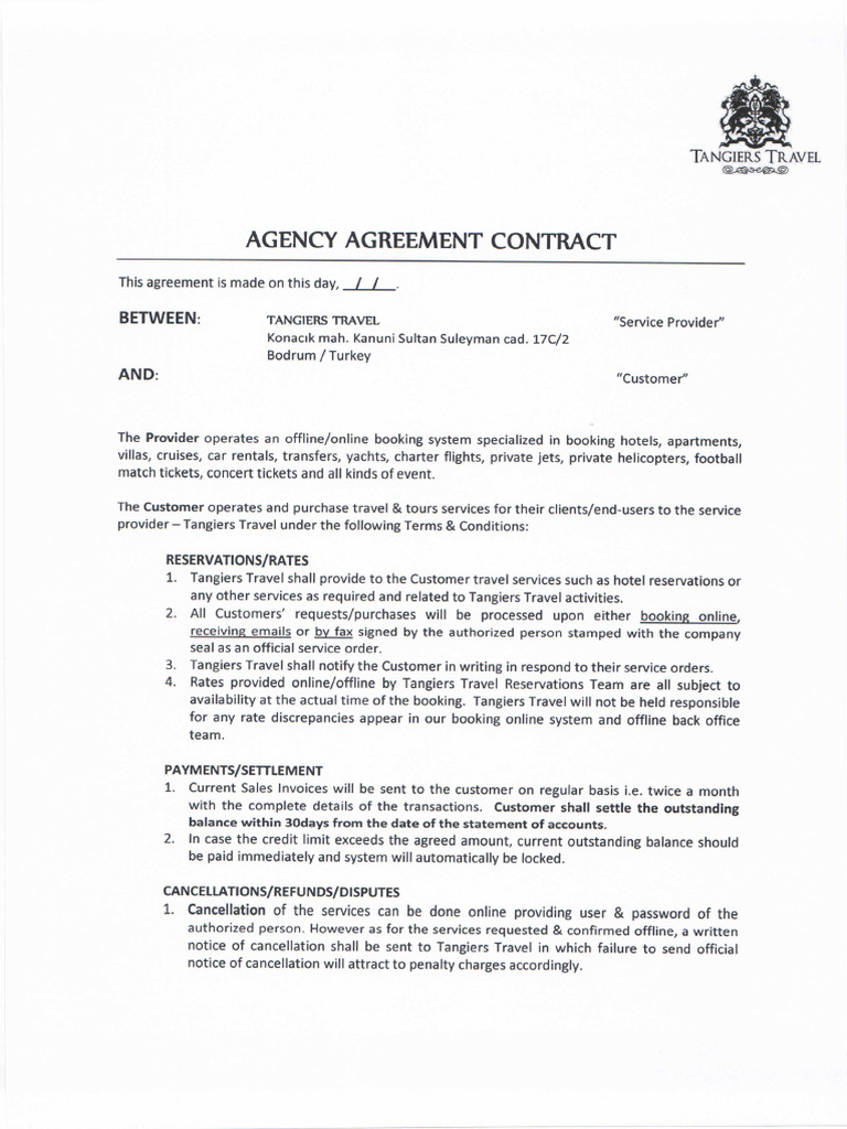 Travel Contract | PDF