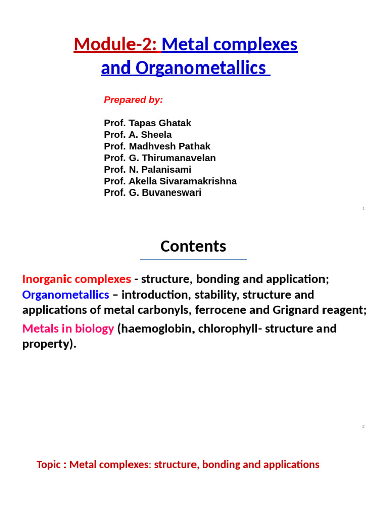 Module 2 Chemistry (Autosaved) | PDF | Coordination Complex | Ligand