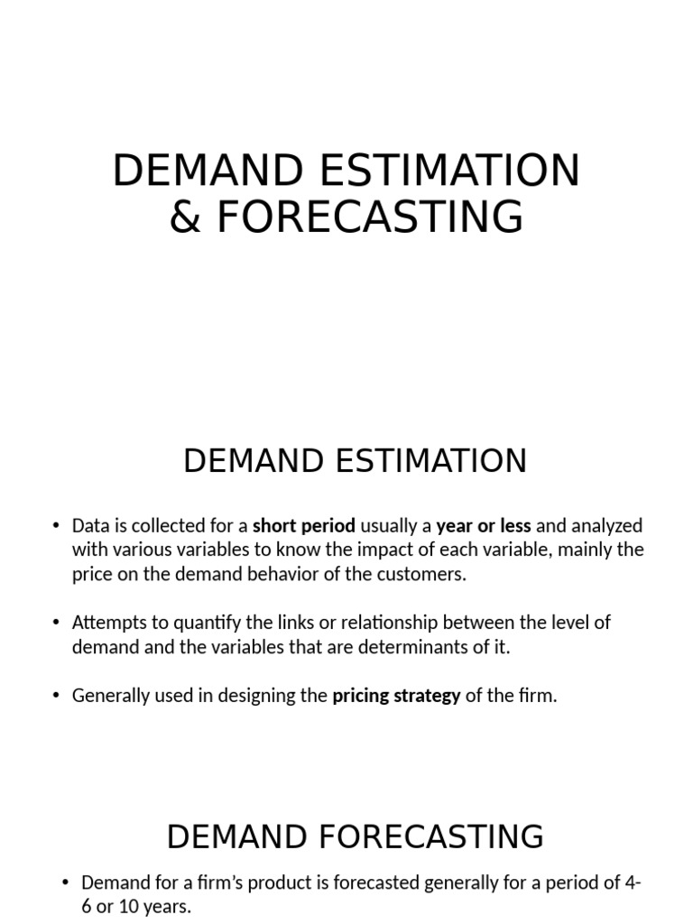 Demand Estimation Forecasting | PDF | Forecasting | Demand