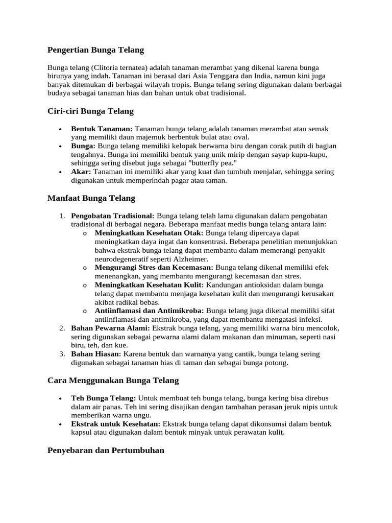 Pengertian Bunga Telang | PDF | Sains & Matematika