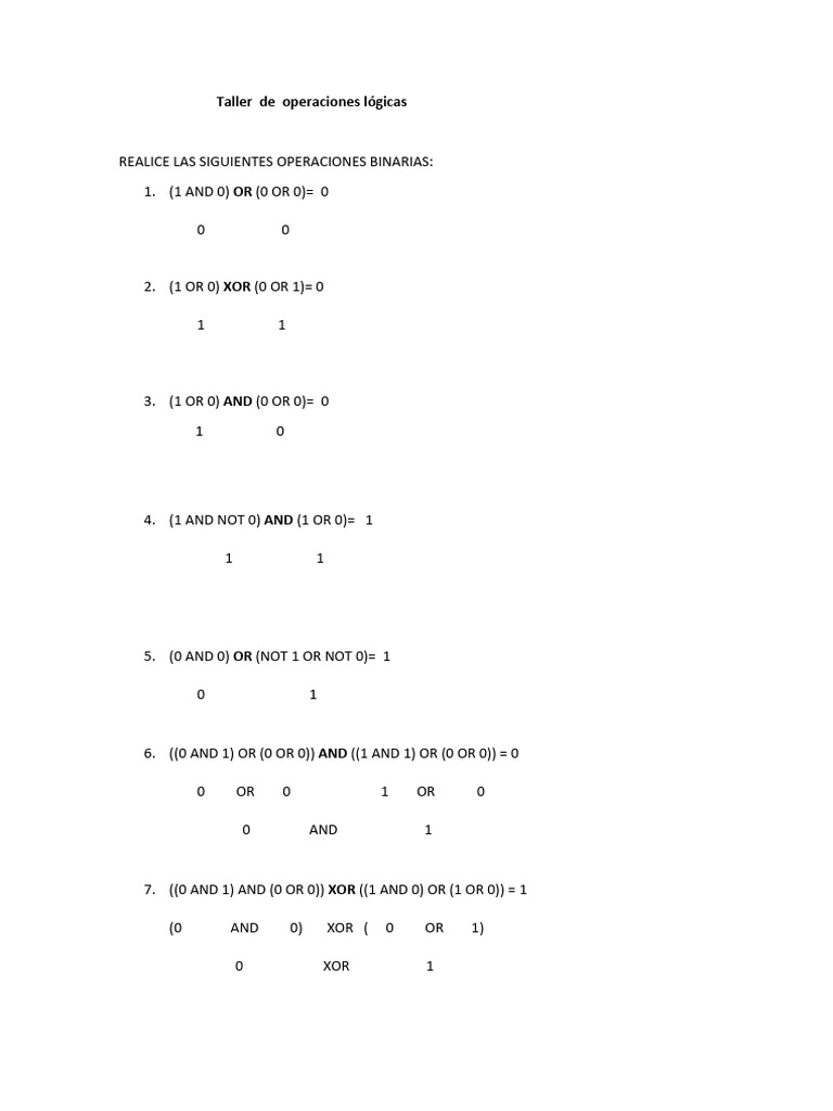 Operaciones Logicas | PDF