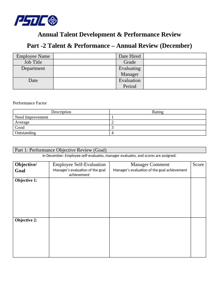 Annual Talent Development - Part 2 | PDF | Goal | Evaluation