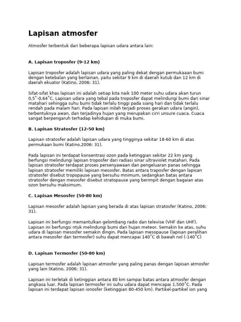 Lapisan Atmosfer | PDF