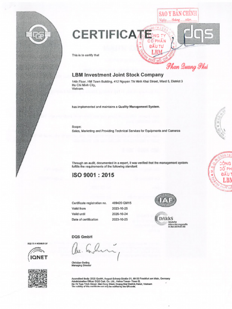 Iso 9001 2015 - LBM | PDF