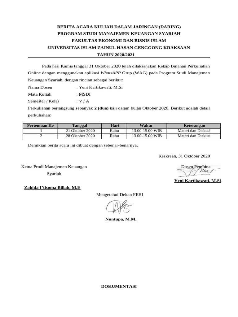 Berita Acara MSDI OKTOBER | PDF | Bisnis | Seni