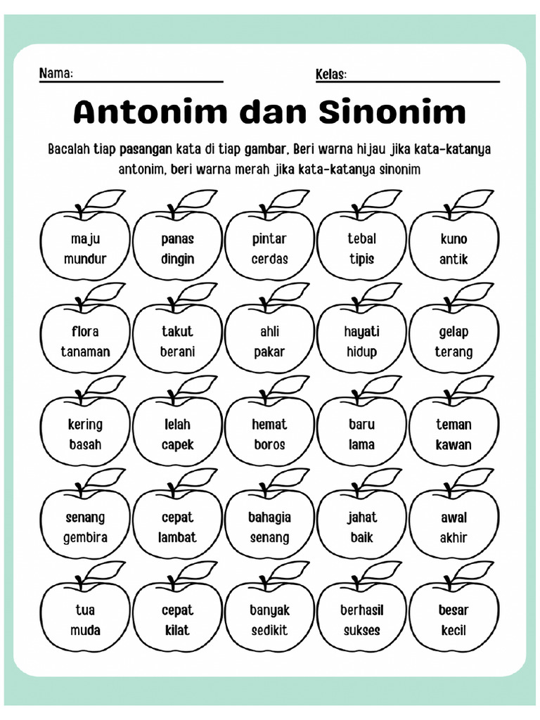 LKPD Antonim & Sinonim | PDF