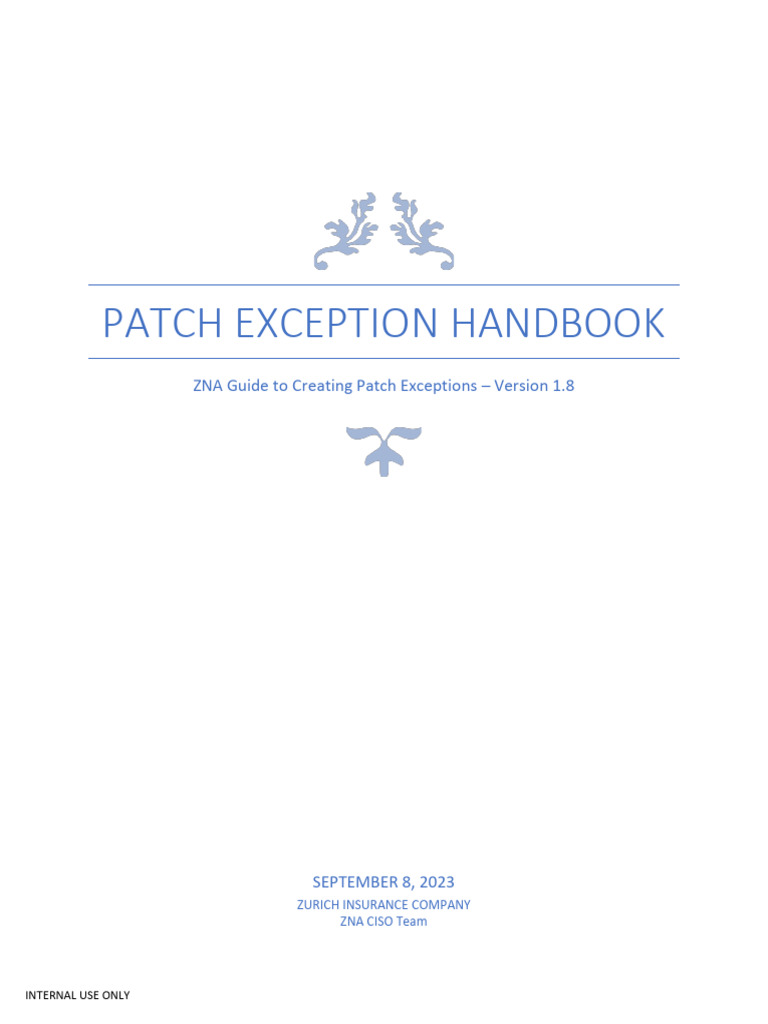ServiceNow ZNA Patch Exception Handbook v1.8 | PDF | Java (Programming ...