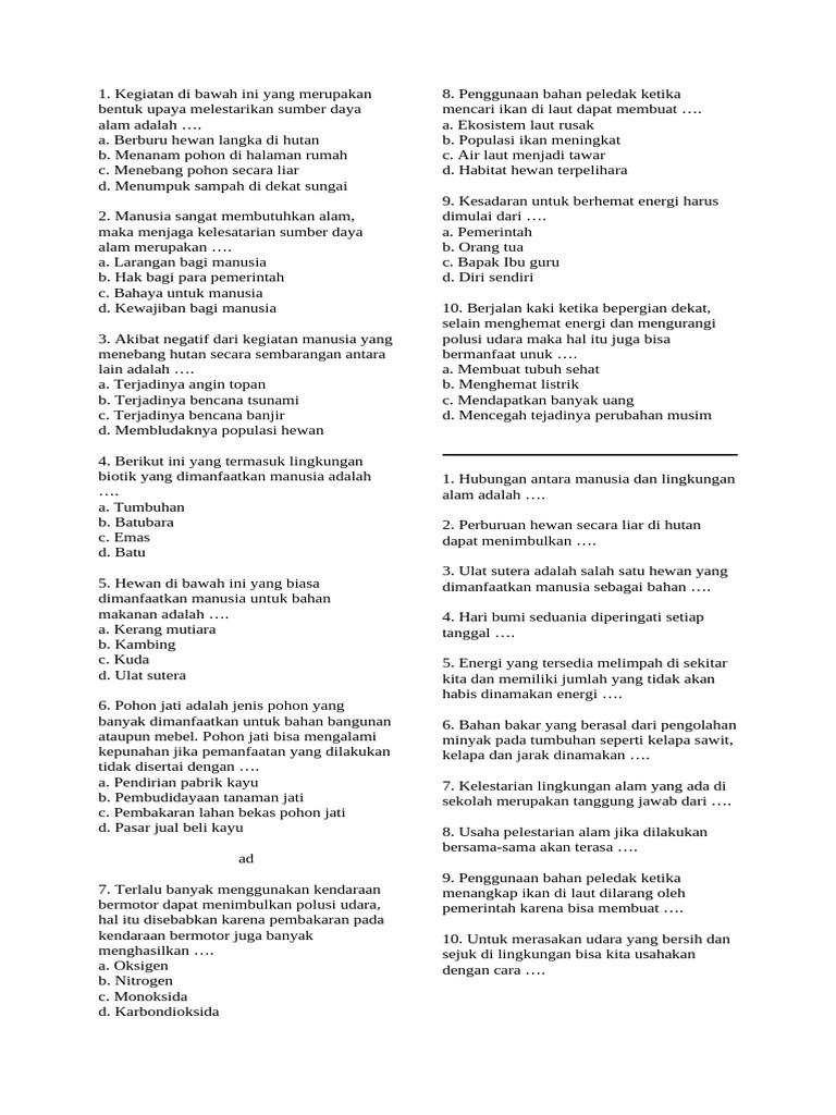 Soal Tema 9 Subtema 3 | PDF | Sains & Matematika