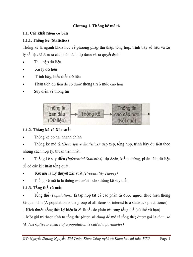 (XSTK) C001 - Thống Kê Mô Tả | PDF