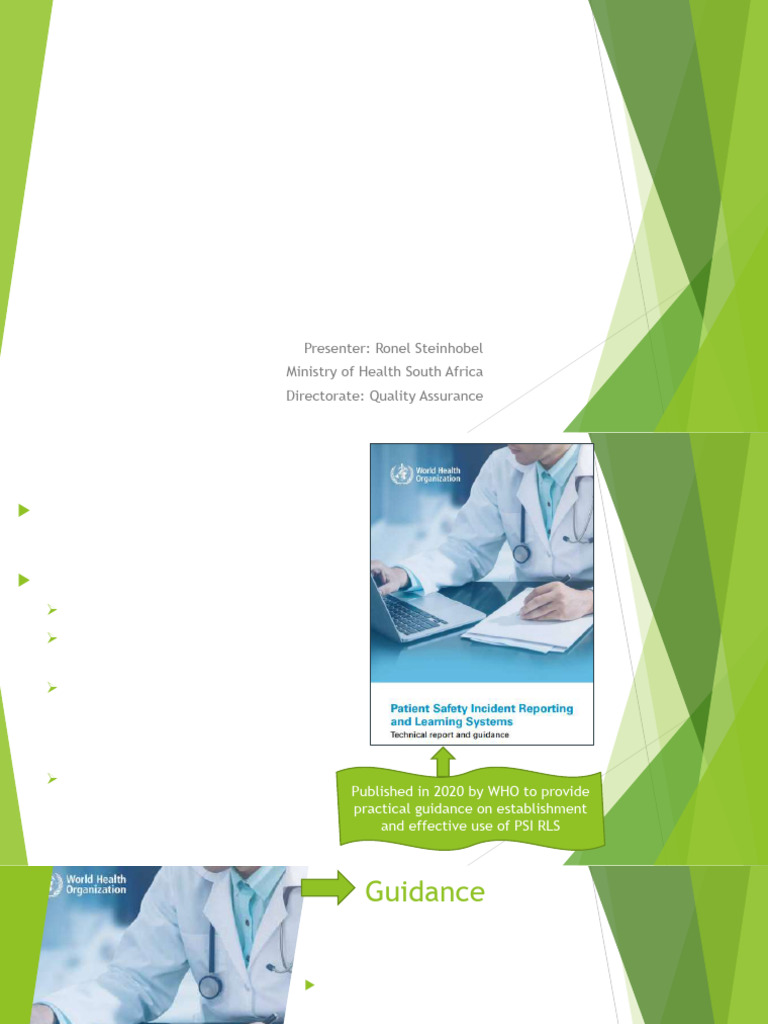 1.2 Introduction To Patient Safety Incident Reporting and Learning ...