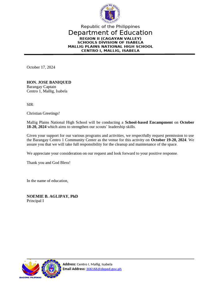 Letters of Invitation To The Different Government Agencies BSP - GSP ...