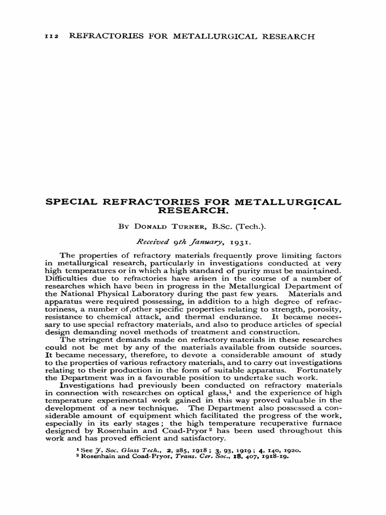 Special Refractories for Metallurgy | PDF | Refractory | Silicon