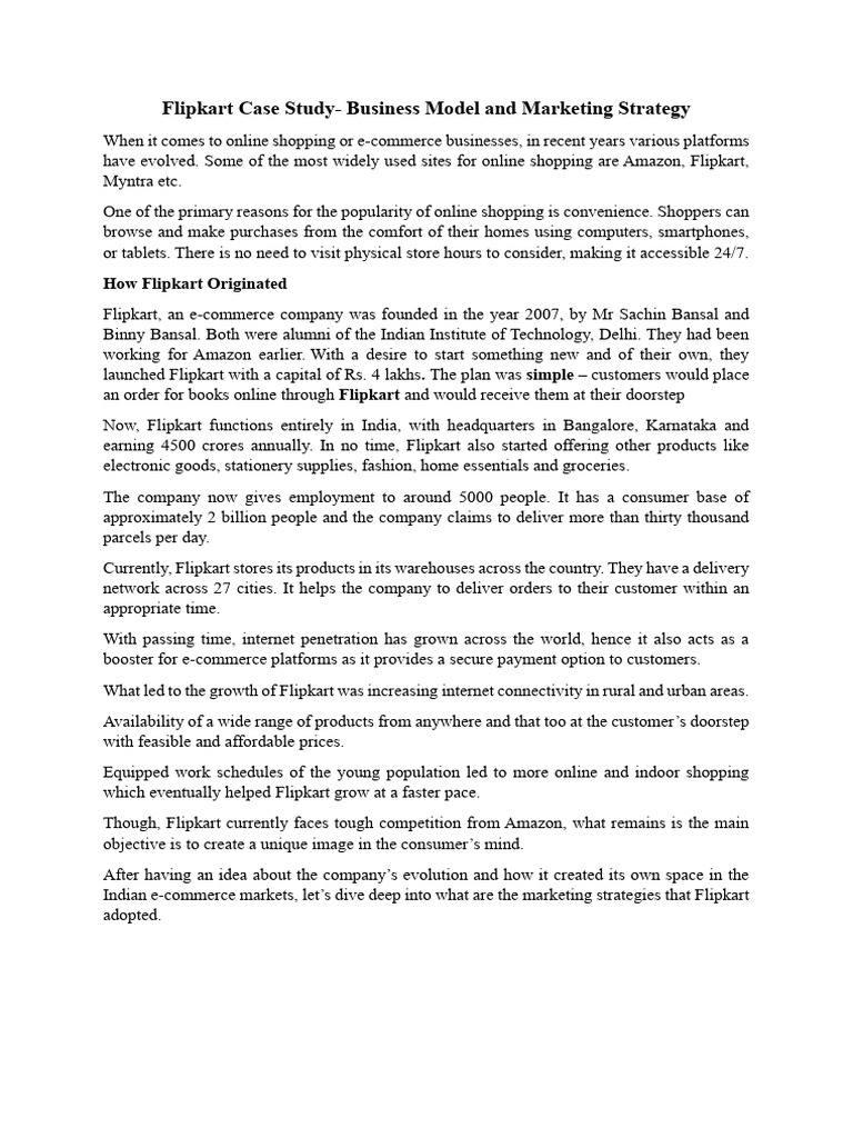 Flipkart Case Study | PDF | Online Shopping | E Commerce