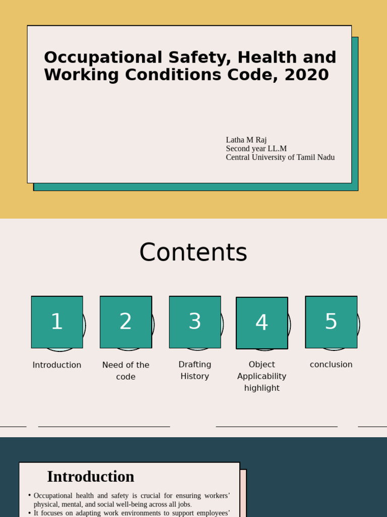 Occupational Safety, Health and Working Conditions Code | PDF ...